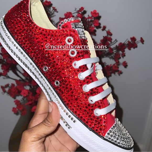 Converse | Shoes | Red Bling Converse Brand New W Tags Women Size 7 ...